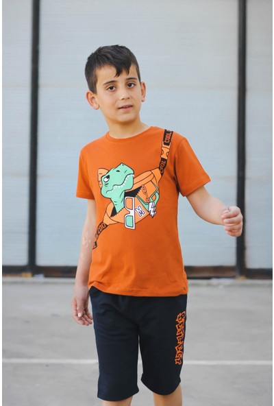 Çiggo Kids Cool Dinozor Baskılı Trend Erkek Çocuk T-Shirt