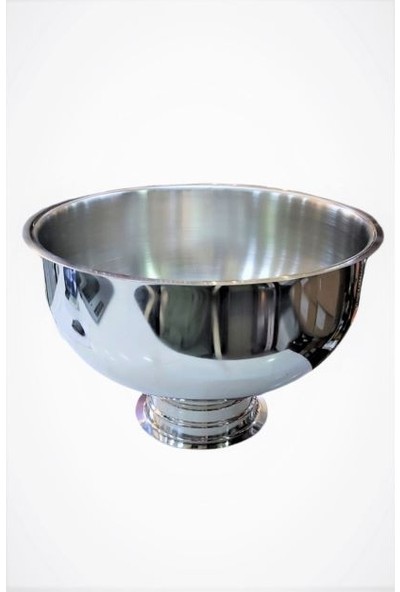 Devmeer Paslanmaz Çelik Punch Kase, Ayaklı Şampanya ,şarap , Buz Kovası, 40 x 20 cm