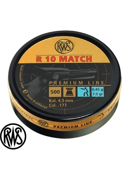 Rws R10 Match Hv 4,49 4,5m 0,45G Saçma *500 Rws R10 Match Hv 4,49 4,5m 0,45G Saçma *500