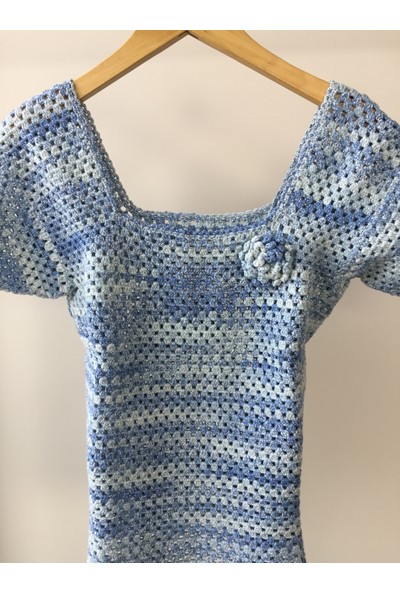 Mora Knit Yazlık El Örgüsü Simli Üst Giyim Mora Knit Yazlık El Örgüsü Simli Üst Giyim