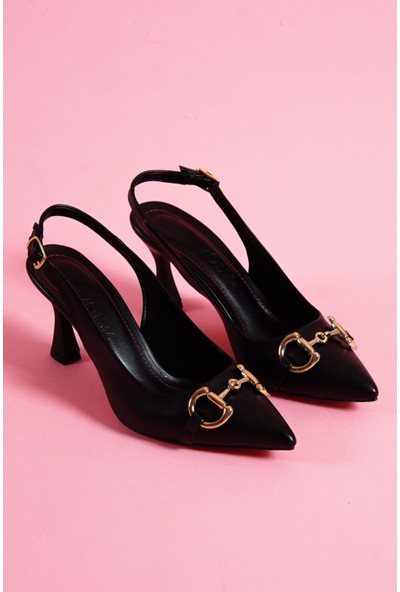 Divolya Gussi Siyah Cilt Topuklu Günlük Kullanım Ayakkabı Divolya Gussi Siyah Cilt Topuklu Günlük Kullanım Ayakkabı