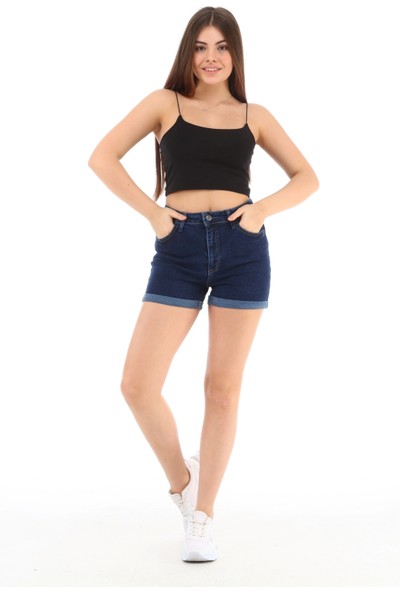 Cedy Denım Kadın Istanbul Lacivert Yüksek Bel Duble Paça Kot Şort Mini Jean Şort C604 Cedy Denım Kadın Istanbul Lacivert Yüksek Bel Duble Paça Kot Şort Mini Jean Şort C604