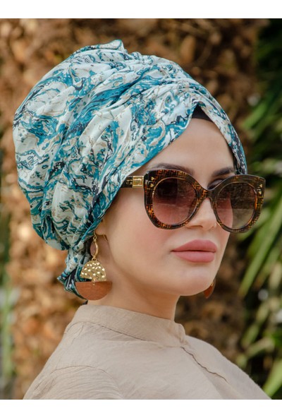 Aişe Tesettür Tokalı Bone - Turkuaz - Aişe Tesettür