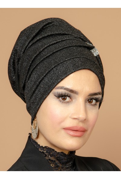 Aişe Tesettür Simli Abiye Bone - Siyah - Aişe Tesettür Aişe Tesettür Simli Abiye Bone - Siyah - Aişe Tesettür