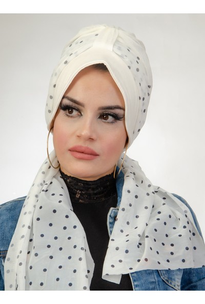 Aişe Tesettür Puanlı Şapka Bone - Beyaz - Aişe Tesettür