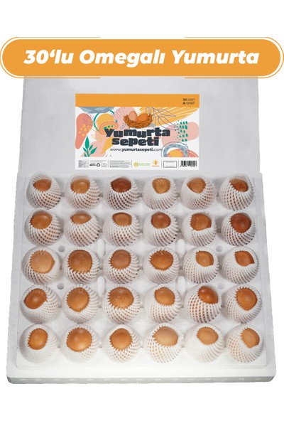 Baştarım Omegalı Tavuk Yumurtası 30'lu