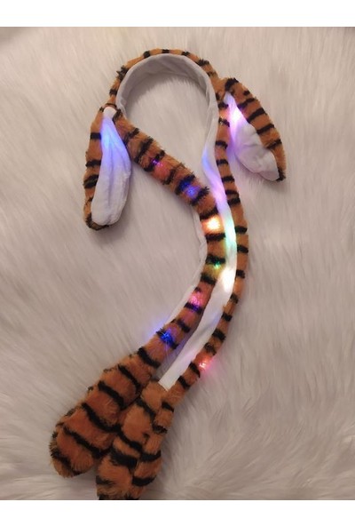 Hd Marketim Leopar Desenli Hareketli Işıklı Tavşan Kulak Taç Takı