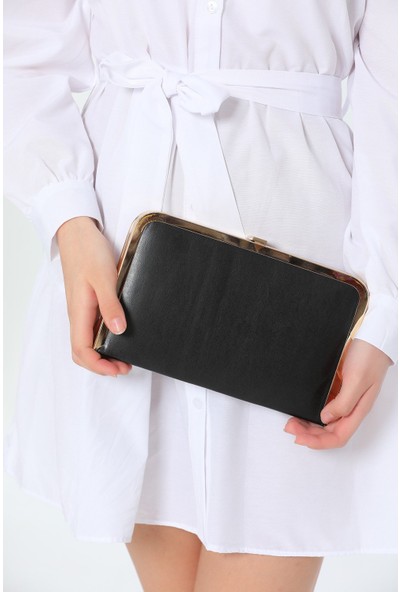 Julude Siyah Kadın Portföy Abiye Çanta