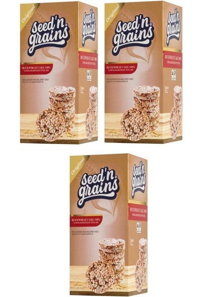 Seed'n Grains Glutensiz Karabuğday Patlağı 125 gr 3 Adet Seed'n Grains Glutensiz Karabuğday Patlağı 125 gr 3 Adet