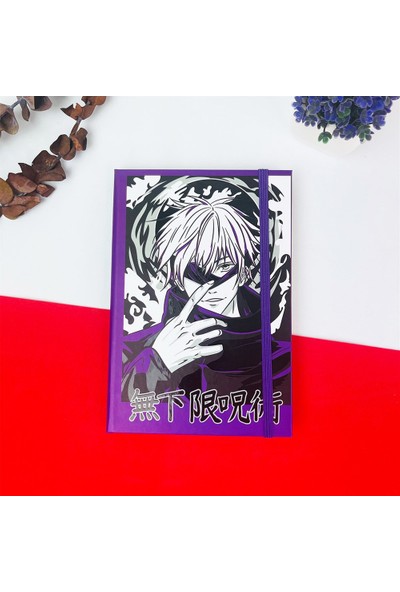 Hediye Ofisi Satoru Gojo Tasarımlı Lastikli Defter
