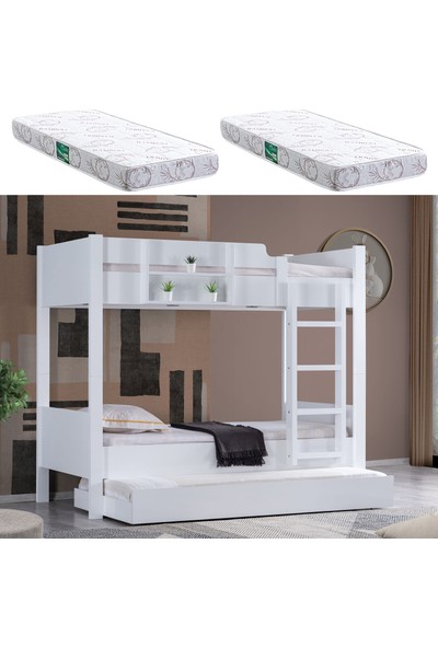 Setay Asya Ayrılabilir Yavrulu Ranza + 2 Adet Comfort Yatak Setay Asya Ayrılabilir Yavrulu Ranza + 2 Adet Comfort Yatak