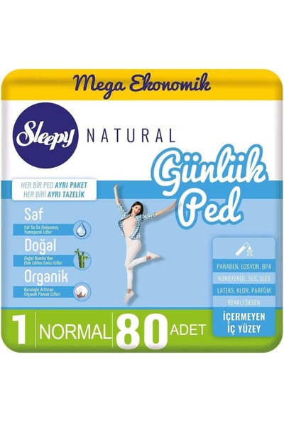 Sleepy EKS Ticaret Sleepy Günlük Ped Normal Mega 80'Li Sleepy EKS Ticaret Sleepy Günlük Ped Normal Mega 80'Li