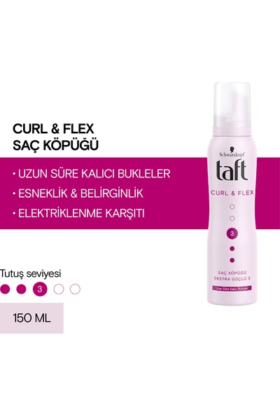 Taft Curl & Fle x Köpük 150 ml x 2 Paket Taft Curl & Fle x Köpük 150 ml x 2 Paket