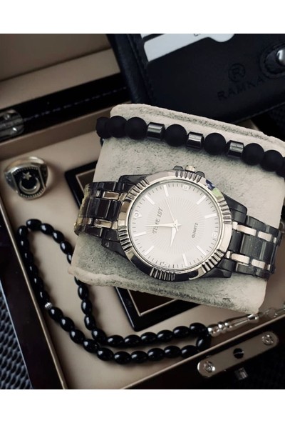 Timeist Vişneli Erkek Hediye Seti Erkek Saat-Tesbih-Bileklik-Kartlık-Yüzük Timeist Vişneli Erkek Hediye Seti Erkek Saat-Tesbih-Bileklik-Kartlık-Yüzük