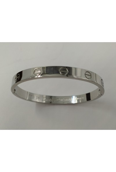 Otantik Depo Gümüş Renk Cartier Model 316L Çelik Kelepçe Bilezik 18 cm Otantik Depo Gümüş Renk Cartier Model 316L Çelik Kelepçe Bilezik 18 cm