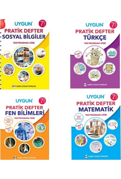 Sadık Uygun 7.sınıf Pratik Defter Seti (4 Kitap Spiralli) Sadık Uygun 7.sınıf Pratik Defter Seti (4 Kitap Spiralli)
