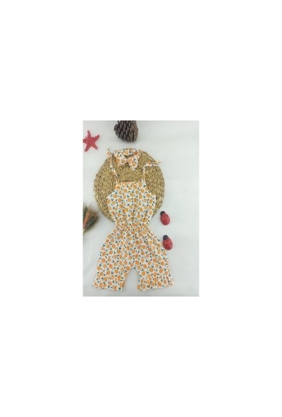 Diamondstar Kız Çocuk Meyve Desenli Bandanalı Şortlu Tulum