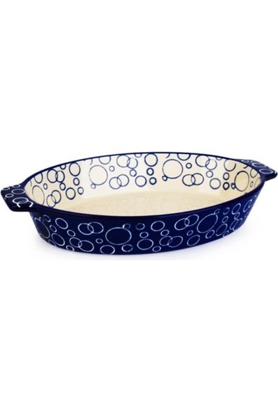 Acar Lacivert Oval Fırın Kabı 36CM Acar Lacivert Oval Fırın Kabı 36CM
