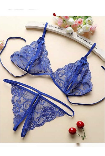 Pel Giyim Kadın Fantazi Sütyen Takımı Özel Bölgesi Açık - Pel Giyim - Sütyen Takımı - Mavi - M Pel Giyim Kadın Fantazi Sütyen Takımı Özel Bölgesi Açık - Pel Giyim - Sütyen Takımı - Mavi - M