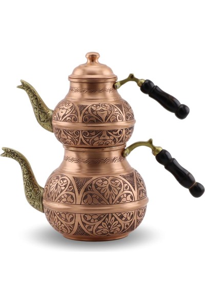 Morya Bakır Çaydanlık 1,2 mm Kalın Keski İşleme