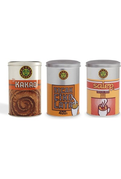 Kahve Dünyası Kakao Tozu 250 gr + Sıcak Çikolata 400 gr + Salep 400 gr Kahve Dünyası Kakao Tozu 250 gr + Sıcak Çikolata 400 gr + Salep 400 gr