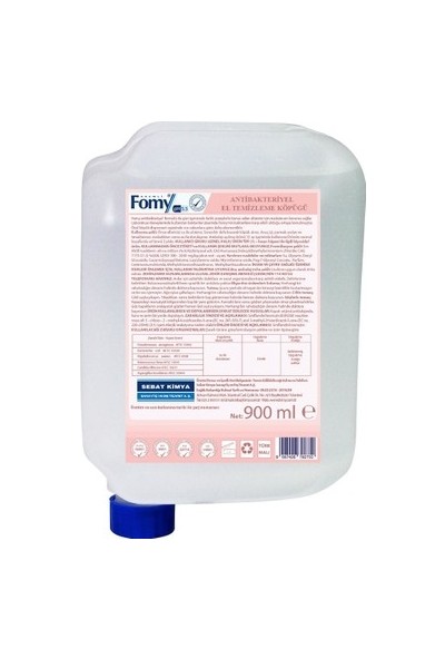 Fomy Antibakteriyel El Temizlik Köpüğü 900 ml 12LIKUTU Fomy Antibakteriyel El Temizlik Köpüğü 900 ml 12LIKUTU