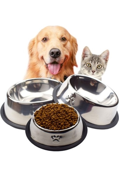 Lilibeaty 18 cm Paslanmaz Çelik Evcil Hayvan Kedi Köpek Mama Kabı Lilibeaty 18 cm Paslanmaz Çelik Evcil Hayvan Kedi Köpek Mama Kabı