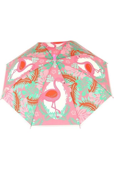 Düdüklü Çocuk Şemsiyesi Pembe Flamingo Desenli Düdüklü Çocuk Şemsiyesi Pembe Flamingo Desenli