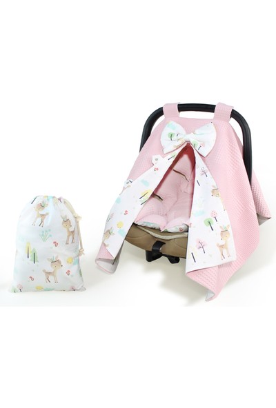 Atölye Eda Pamuklu Pike Puset Örtüsü Minderi Kese 3 Parça