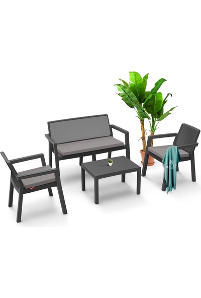 Bahex Prestij 4 Kişilik Bahçe Balkon Oturma Grubu Çay Seti Minderli & Sehpalı Bahçe Takımı Bahex Prestij 4 Kişilik Bahçe Balkon Oturma Grubu Çay Seti Minderli & Sehpalı Bahçe Takımı