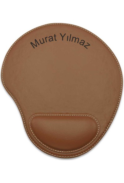 Baskı Adresi Isme Özel Kahverengi Deri Bilekli Mouse Pad Baskı Adresi Isme Özel Kahverengi Deri Bilekli Mouse Pad