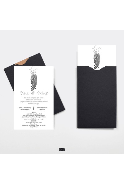 Mert Davetiye Siyah Zarflı Davetiye 996 (100 Adet) Mert Davetiye Siyah Zarflı Davetiye 996 (100 Adet)