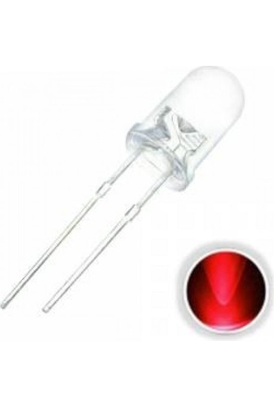 Robot Diyarı 5mm Şeffaf Kırmızı LED
