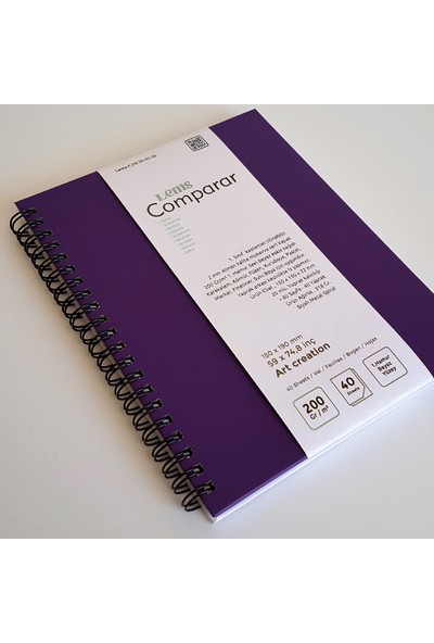 Lems Comparar Serisi Mor 200 GR.15X19 cm 80 Sy. Sert Kapak Sketchbook Eskiz Defteri Lems Comparar Serisi Mor 200 GR.15X19 cm 80 Sy. Sert Kapak Sketchbook Eskiz Defteri
