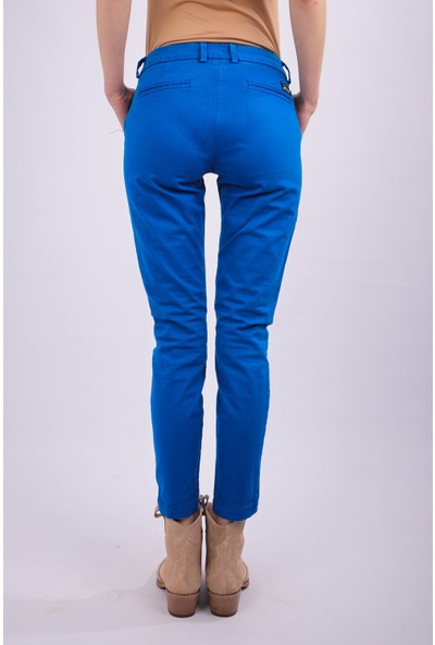 Kadın Saks Mavisi Jean Pantolon