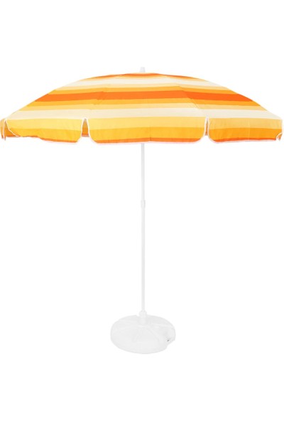 Pamukkale Branda Plaj Şemsiyesi 10 Telli Eğilebilir 2 mt Bidonsuz Sarı Turuncu