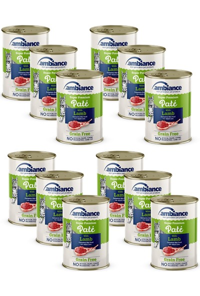 Ambiance Yetişkin Kedi Konserve Kuzu Etli Ezme 12'li 400GR Ambiance Yetişkin Kedi Konserve Kuzu Etli Ezme 12'li 400GR