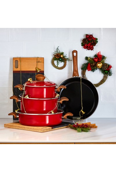 Karaca Morland 7 Parça Emaye Tencere Seti Karaca Morland 7 Parça Emaye Tencere Seti