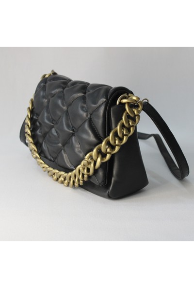 İskeçe Tesbih Butik Özge Bahar Kapitone Zincirli Çapraz Çanta