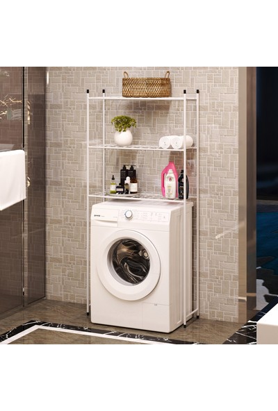 Webkapinda Çamaşır Makinesi Üstü Düzenleyici Raf Banyo Rafı Banyo Dolabı Havluluk Webkapinda Çamaşır Makinesi Üstü Düzenleyici Raf Banyo Rafı Banyo Dolabı Havluluk