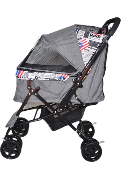 Zampa Nova Kedi & Köpek Arabası Gri, 52 x 76.5 x 95 cm