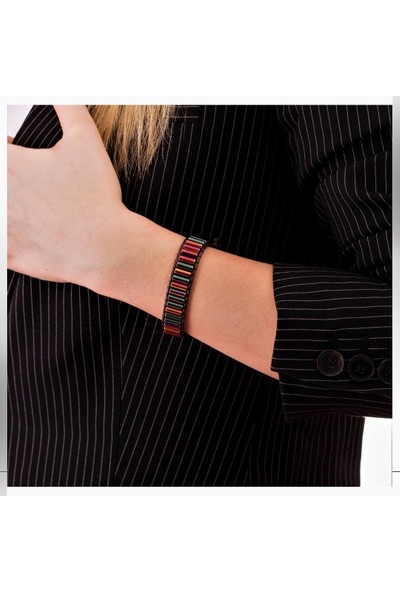 Seven Art Jewelry Doğal Taş / Hematit Taşı Rengarenk Bileklik / Erkek Bileklik / Kadın Bileklik
