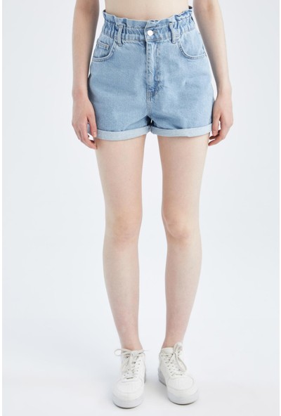 DeFacto Paperbag Yüksek Bel Jean Şort X6848AZ22SM DeFacto Paperbag Yüksek Bel Jean Şort X6848AZ22SM