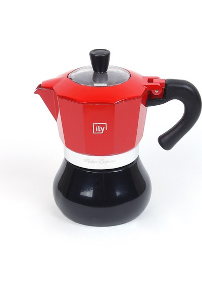 İly Black Red Mokapot 3 Cup