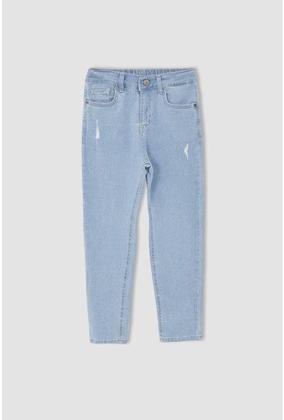 DeFacto Erkek Çocuk Dad Fit  Yırtık Detaylı Jean Pantolon W6259A622SP