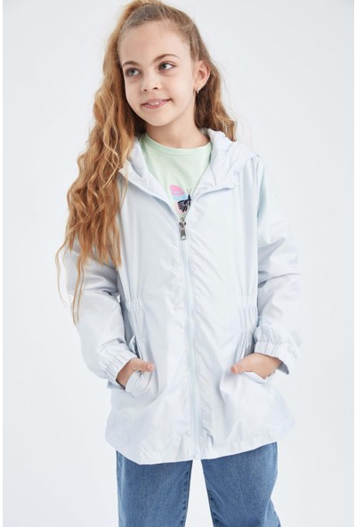 DeFacto Kız Çocuk Regular Fit Defacto Fit Kapüşonlu Penye Astarlı Uzun Mevsimlik Yağmurluk W7812A622SP DeFacto Kız Çocuk Regular Fit Defacto Fit Kapüşonlu Penye Astarlı Uzun Mevsimlik Yağmurluk W7812A622SP