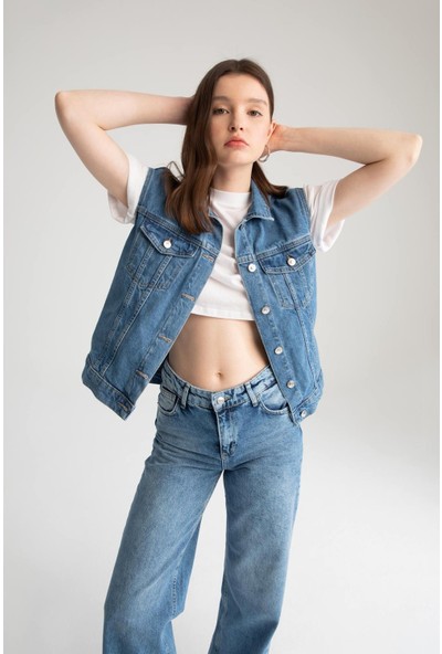 DeFacto Regular Fit Jean Yelek X3032AZ22SM