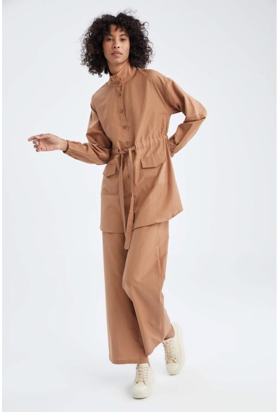 DeFacto Regular Fit Yumuşak Dokulu Geniş Paça Pantolon Y2366AZ22SP DeFacto Regular Fit Yumuşak Dokulu Geniş Paça Pantolon Y2366AZ22SP