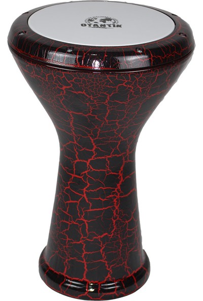 Kırmızı Çatlak Boyalı Döküm Darbuka ( Taşıma Çantası Hediyeli )