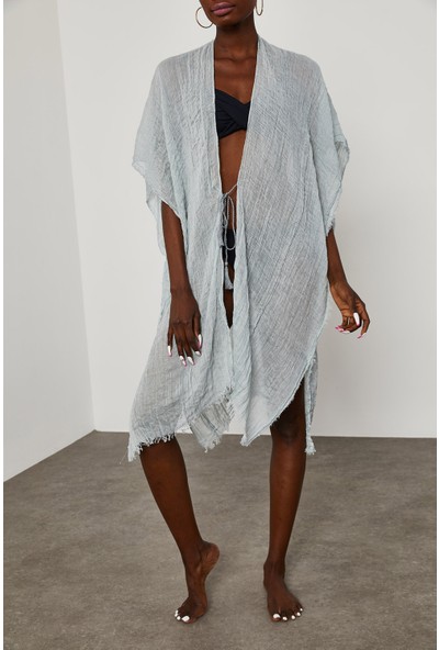 Xhan Gri Yanı Yırtmaçlı Bürümcük Kumaş Pareo 2YXK4-46141-03 Xhan Gri Yanı Yırtmaçlı Bürümcük Kumaş Pareo 2YXK4-46141-03